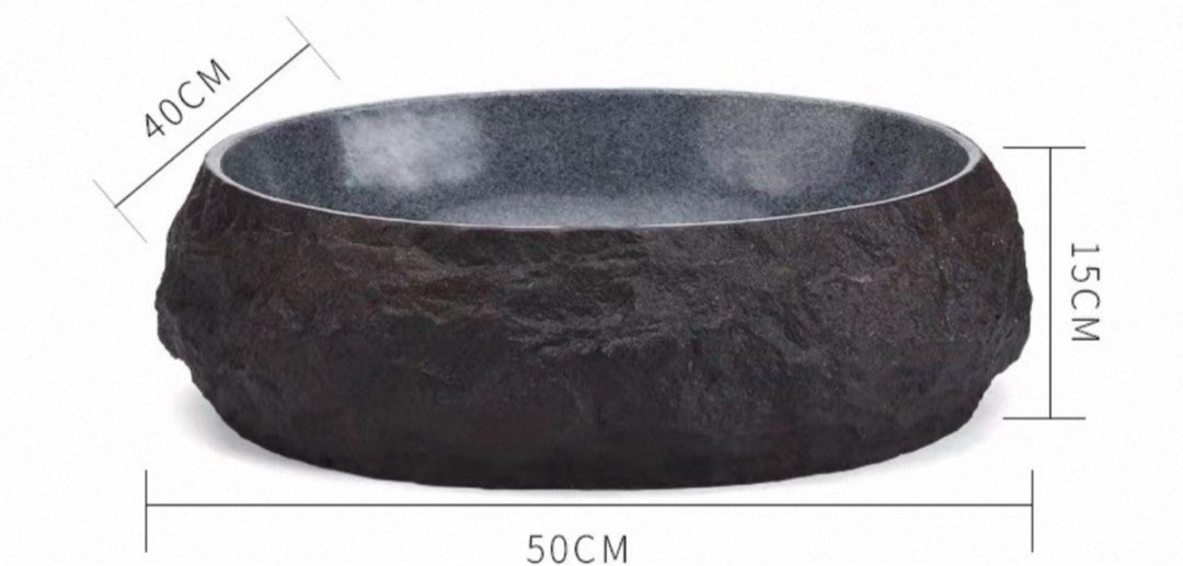 Stone Wash Basin - 50cm x 40cm, Furniture & Home Living, Bathroom ...