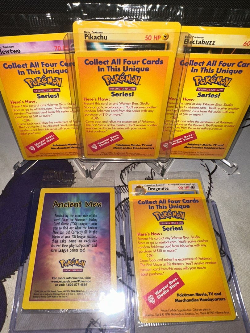 WTT/WTS Vintage Sealed Pokemon Movie Promo Cards - Pikachu, Electabuzz ...