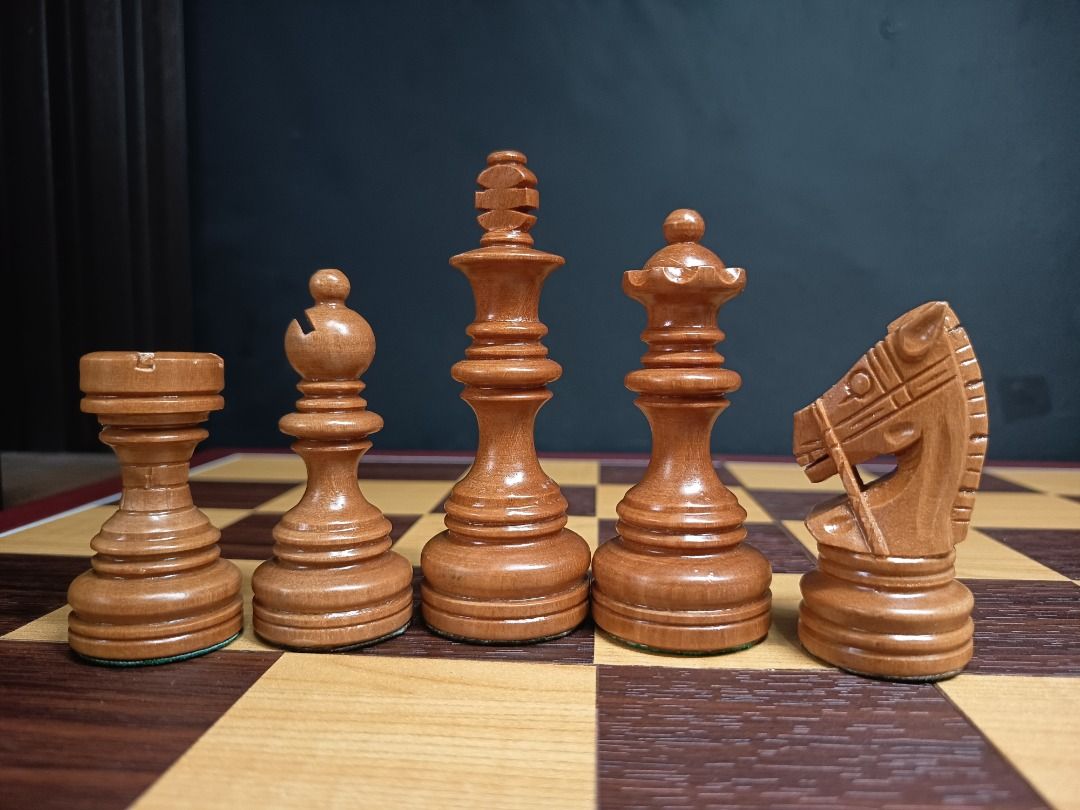 51cm FIDE Handcrafted Wooden Chess Set Chariot 1920 Ltd Edition include ...