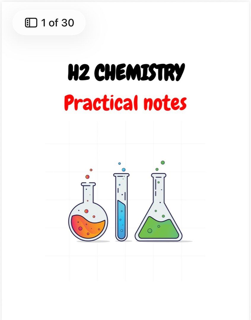 A level H2 Chemistry Practical Notes, Hobbies & Toys, Books & Magazines ...