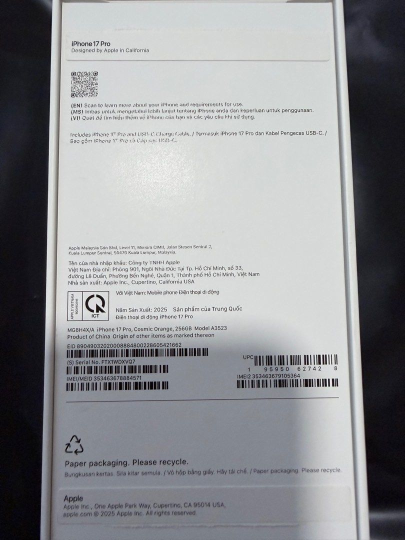 Apple iPhone 17 Pro - Cosmic Orange - 256GB, Mobile Phones & Gadgets ...