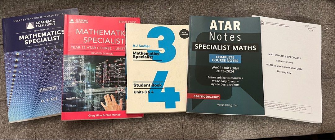 5 Book Bundle- AUSMAT WACE Year 12 ATAR Maths Specialist , Hobbies ...