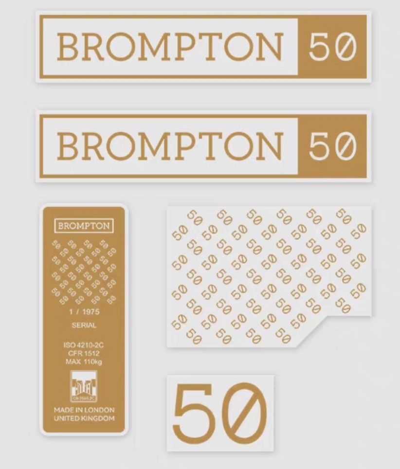 BRAND NEW brompton 1975, 50 years anniversary logo sticker. for ...