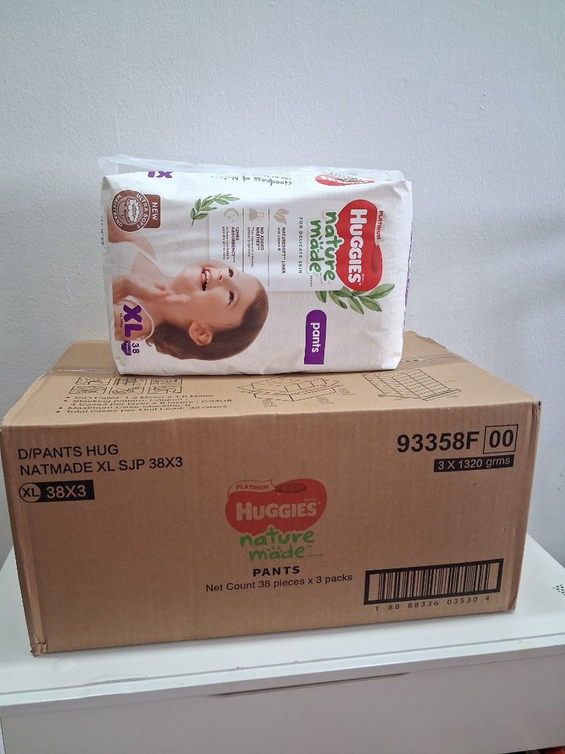 Carton Huggies Nature Made XL Diaper Pants (3x38), Babies & Kids ...