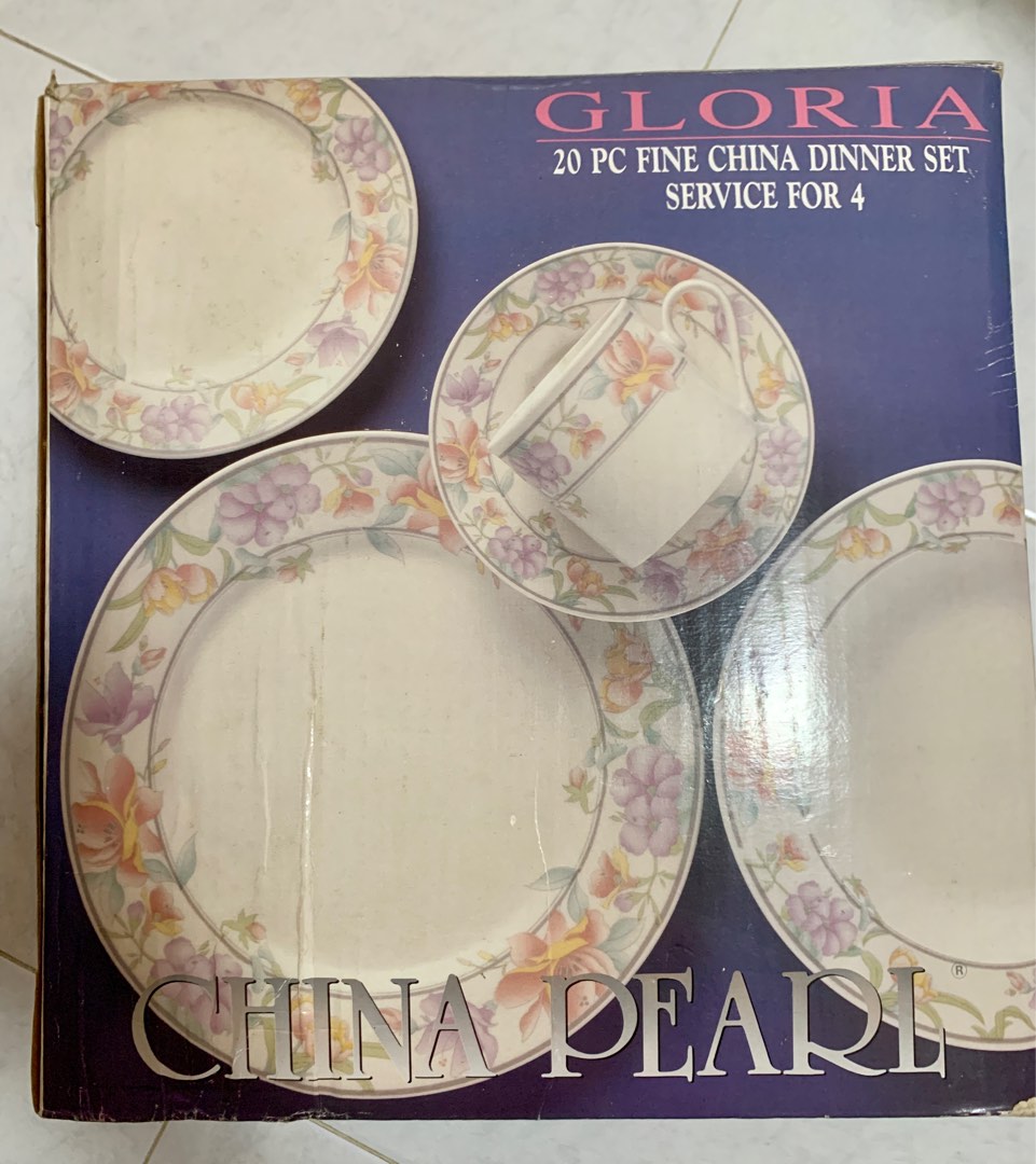 Gloria China Pearl 20-Piece Fine China Dinner Set, Furniture & Home Living, Kitchenware ...