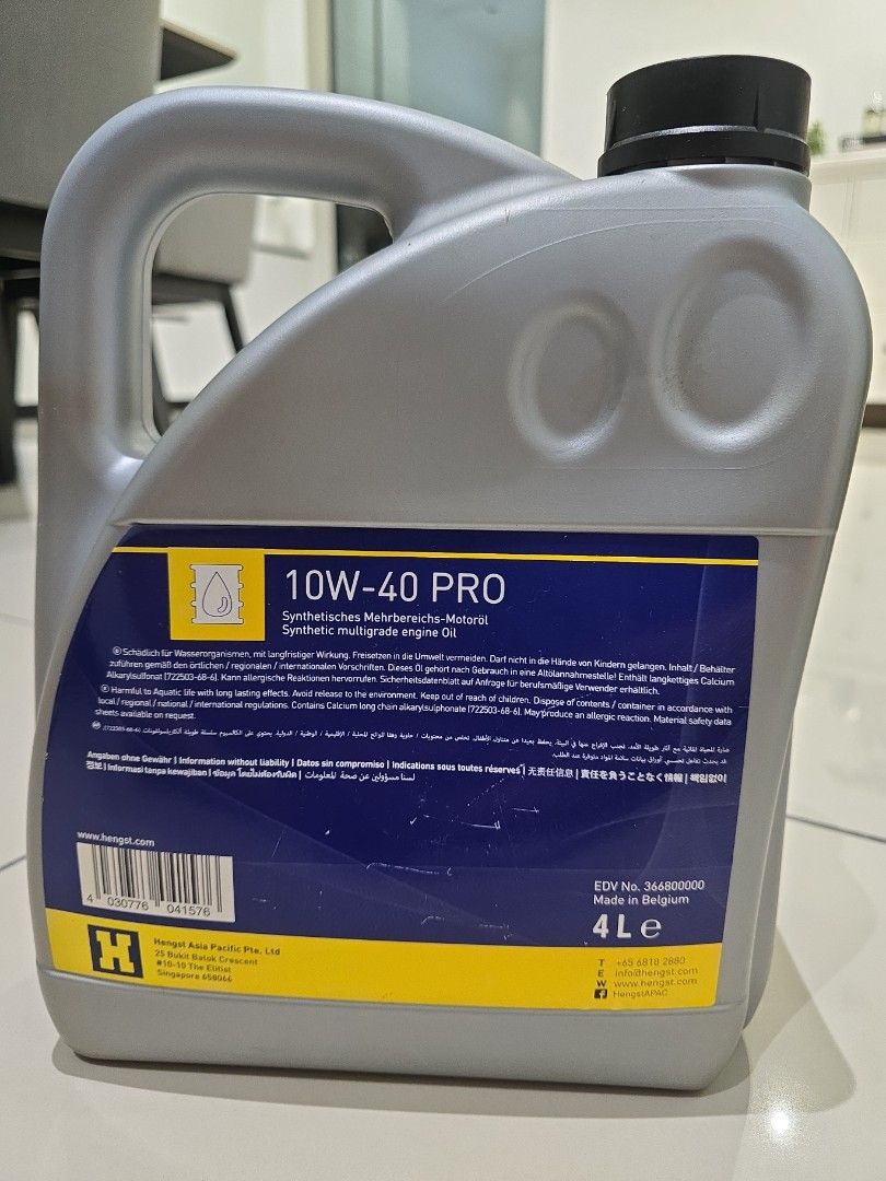Hengst Automotive 10W-40 PRO Engine Oil 4L, Auto Accessories on Carousell