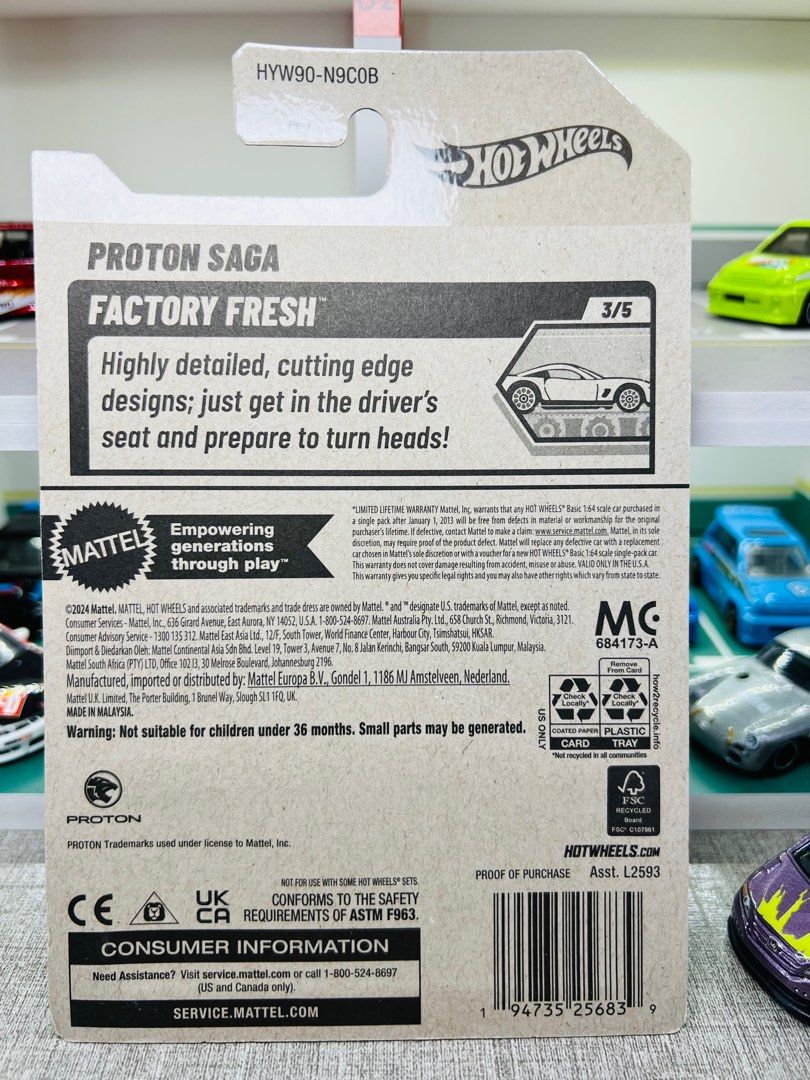 Hot Wheels Proton Saga Factory Fresh USA Card, Hobbies & Toys, Toys ...