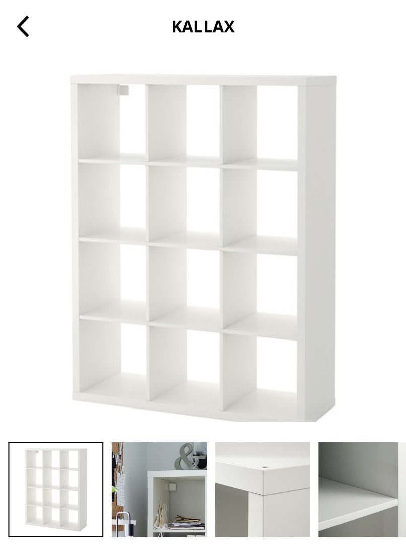 IKEA Kallax Shelving Unit with Inserts and Caster Wheels, Furniture ...