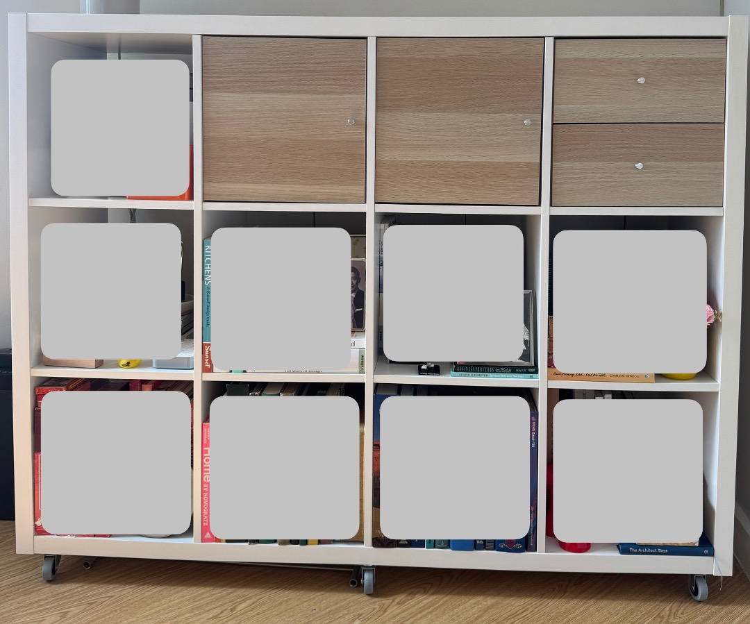 IKEA Kallax Shelving Unit with Inserts and Caster Wheels, Furniture ...