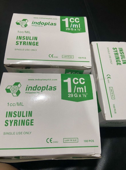 INDOPLAS INSULIN SYRINGE 1CC, Health & Nutrition, Medical Supplies ...