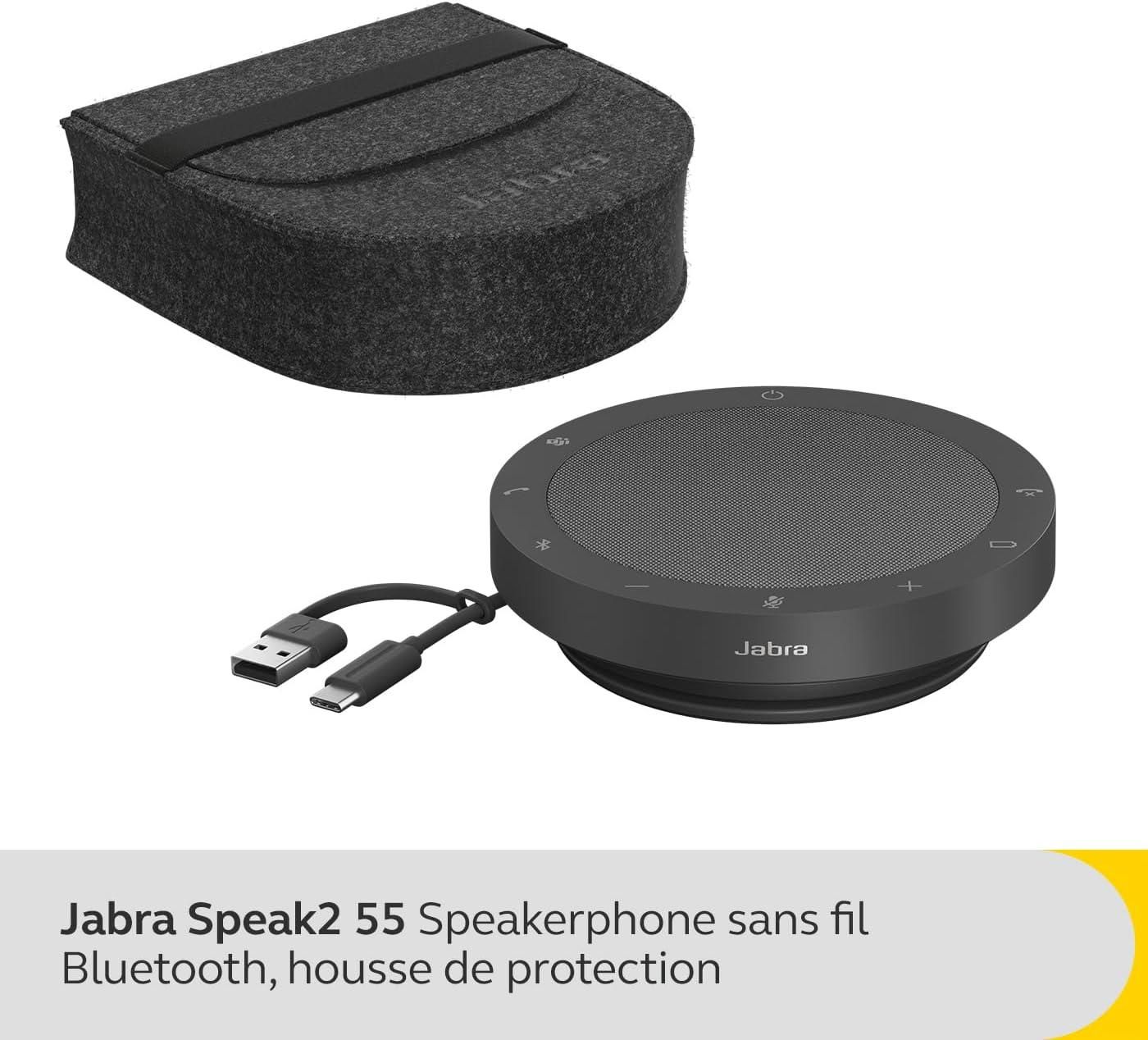 Jabra Speak2 55 Wireless Bluetooth Speakerphone with 4 Noise Cancelling ...
