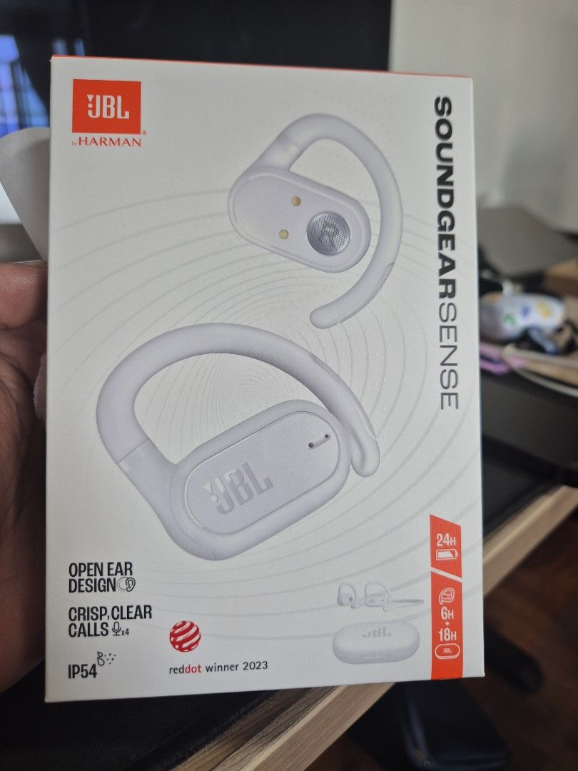 JBL Soundgear Sense Open Ear Headphones - White, Audio, Headphones ...