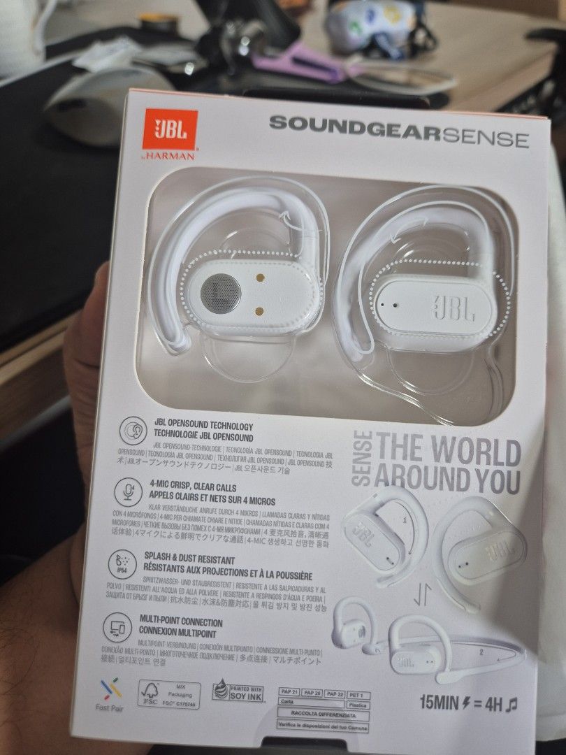 JBL Soundgear Sense Open Ear Headphones - White, Audio, Headphones ...