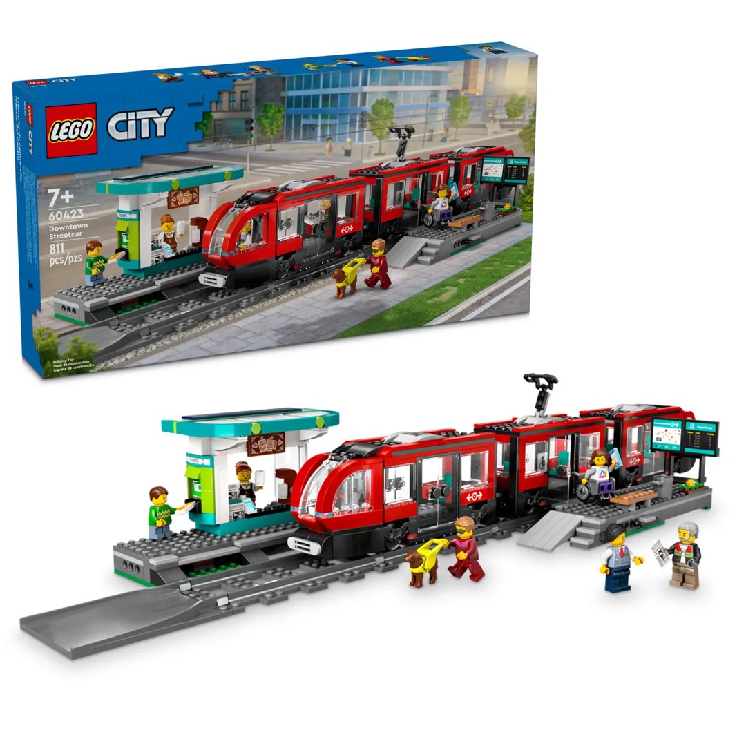 [Last Set] LEGO 60423 Downtown Streetcar and Station (811 Pcs), Hobbies ...