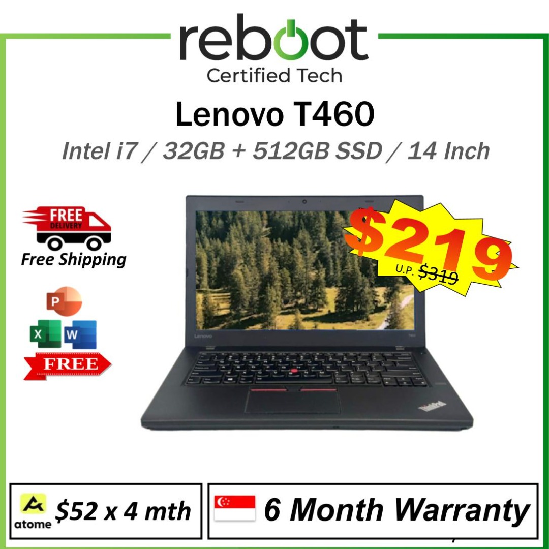 Lenovo T460 - 16GB RAM - 14 Inch FHD Big Screen - Free MS Office + Free ...