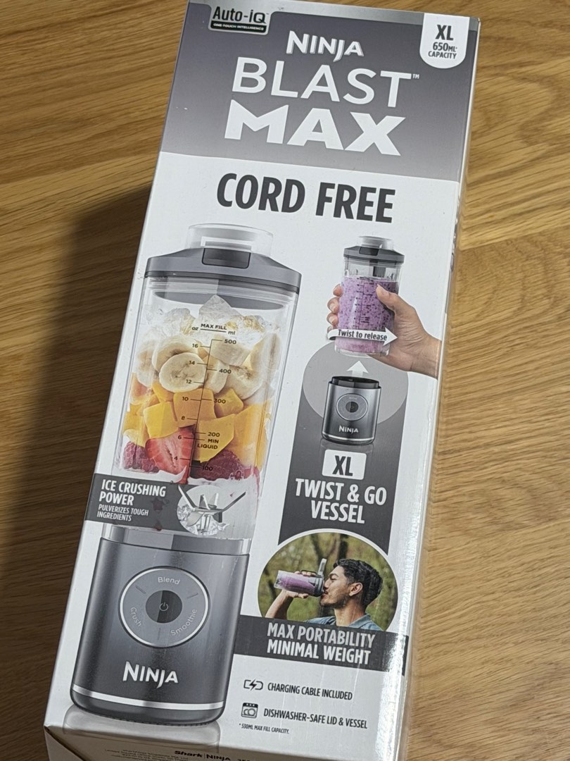 Ninja Blast MAX Cord Free Blender, TV & Home Appliances, Kitchen ...