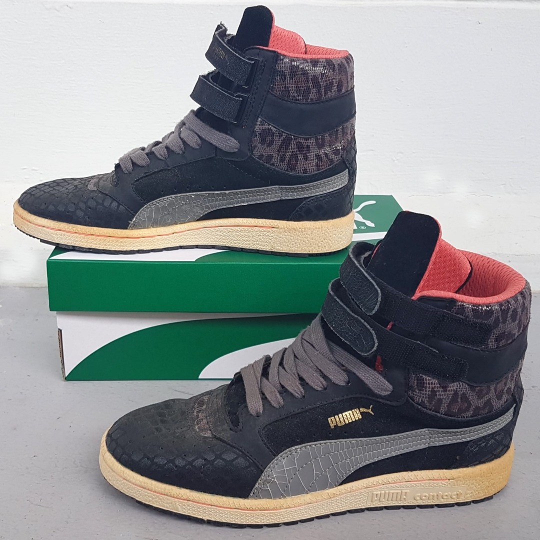 Original Puma Sky 2 Hi Animal Fashion Sneakers, Cool Black High Cut ...