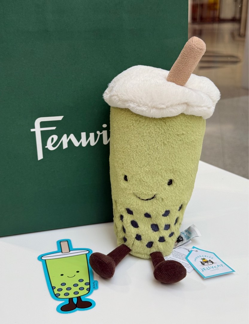 [po] Fenwick x Jellycat Matcha Bubble Tea Jellycat, Hobbies & Toys ...