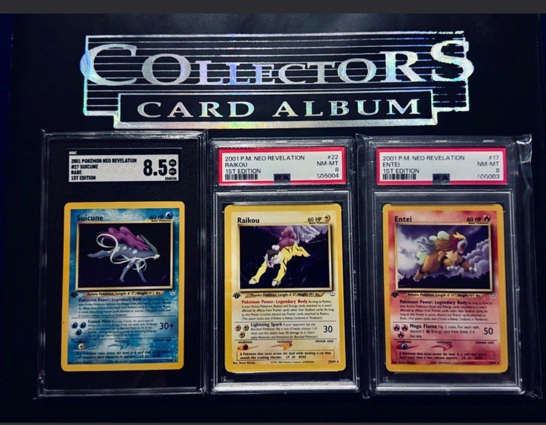 Pokemon Neo Revelation 1st Ed Rare Suicune Raikou Entei Legendary Trio ...