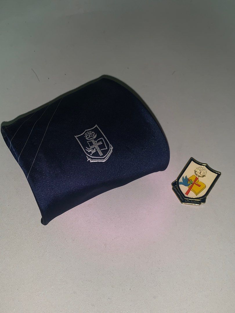Presbyterian High Tie plus school badge, Hobbies & Toys, Stationery ...