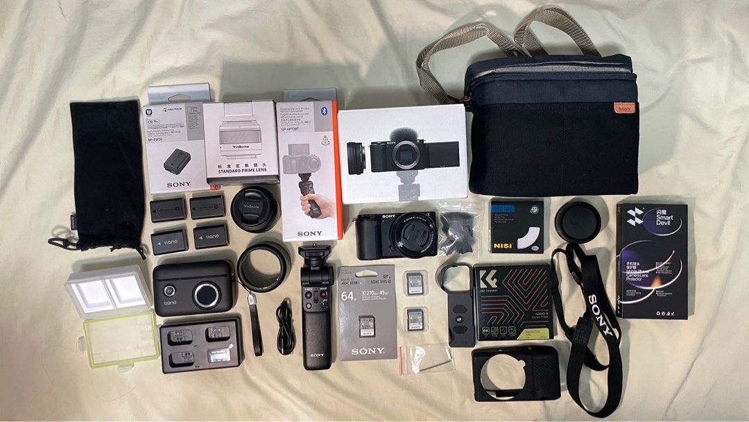 SONY ZV-e10 Camera Kit with Accessories, Photography, Cameras on Carousell