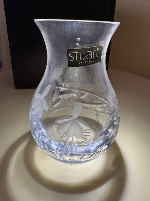 Stuart Crystal Cascade 4" Vase, Furniture & Home Living, Home Decor ...