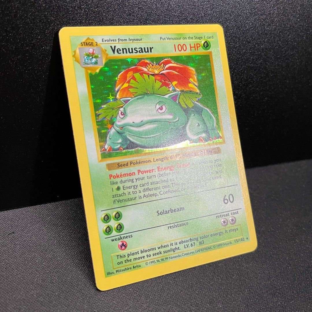 Venusaur Shadowless Holo 15/102 Base Set Pokemon Trading Card TCG ...