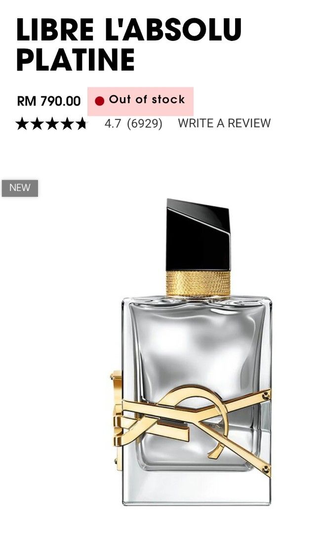 Yves Saint Laurent YSL Libre L'Absolu Platine 50ml, Beauty & Personal ...