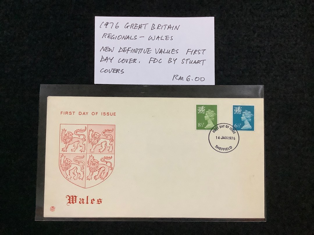 1976 Great Britain Regionals-Wales New Definitive Values First Day ...
