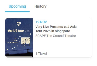 19 Nov 2025 eaJ Asia Tour 2025 in Singapore - 1 Ticket, Tickets ...