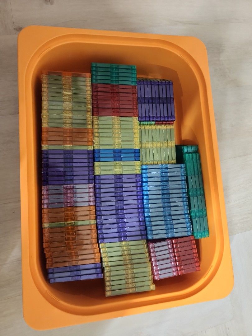 190 pcs Magnetic Tiles with ikea container, Hobbies & Toys, Toys ...