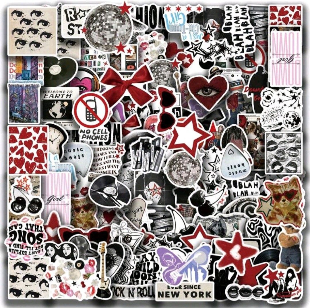 ($3 FOR MIX) 100 downtown aesthetic scrapbook stickers, Hobbies & Toys ...