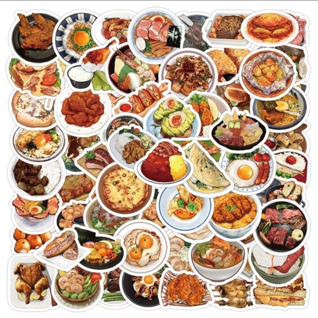 ($3 FOR MIX) 100 food stickers, Hobbies & Toys, Stationery & Craft ...