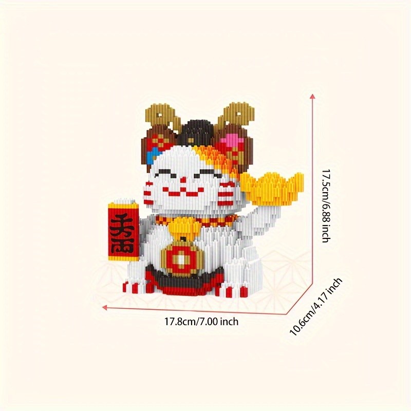 3D Fortune cat nano block, Hobbies & Toys, Toys & Games on Carousell