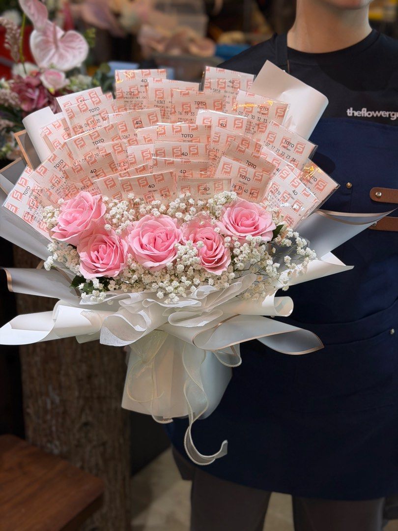 4D & Toto Lottery Ticket Flower Bouquet, Hobbies & Toys, Flowers ...