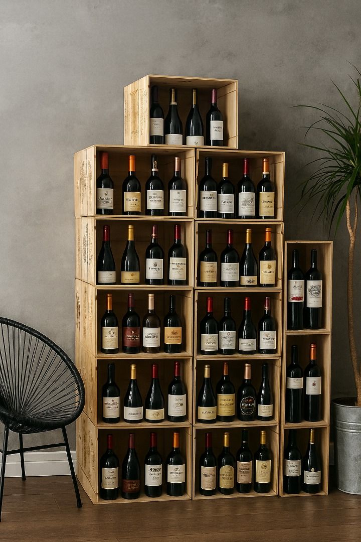 🪵 Customisable Modular Shelves – Original Wine Crates with 12 bottle ...