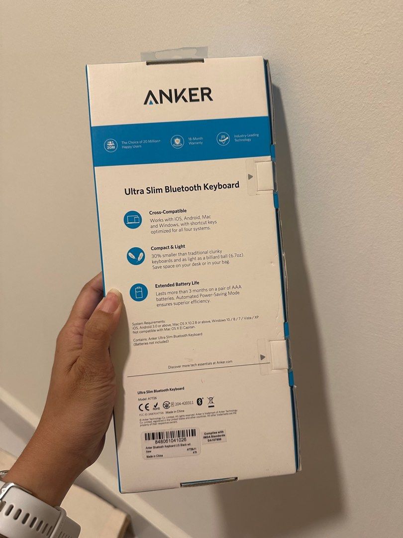 Anker Ultra Slim Bluetooth Keyboard, Computers & Tech, Parts ...