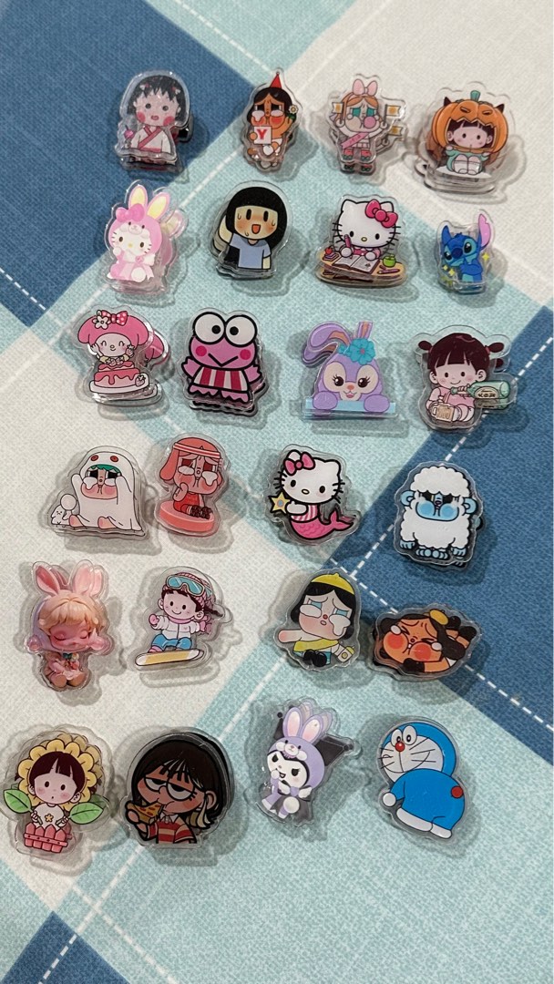 Assorted Cartoon Acrylic Clips, Hobbies & Toys, Stationery & Craft ...