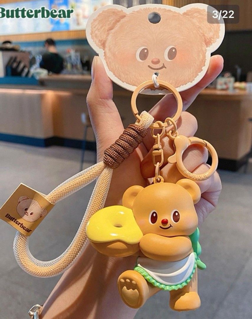 Butterbear Cartoon Keychains - 2 Designs, Hobbies & Toys, Toys & Games ...