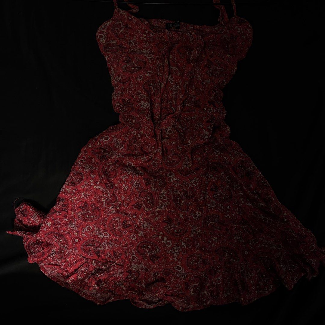 Cotton on Red Flowy Mini Dress, Women's Fashion, Dresses & Sets ...