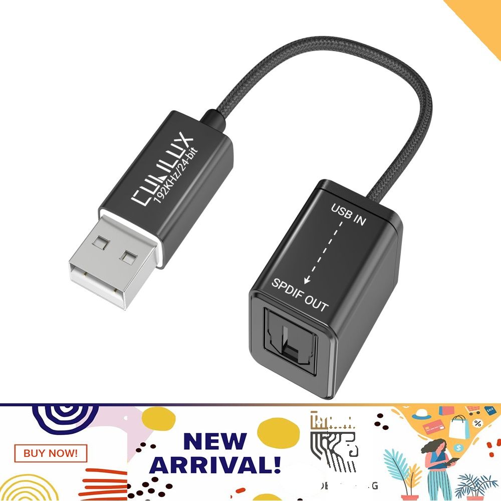 Cubilux USB A to TOSLINK Optical Audio Adapter, Unidirectional USB Type ...