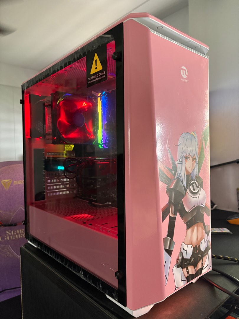 Custom Built Pink Gaming PC Desktop Computer CPU Processor Intel i7 ...