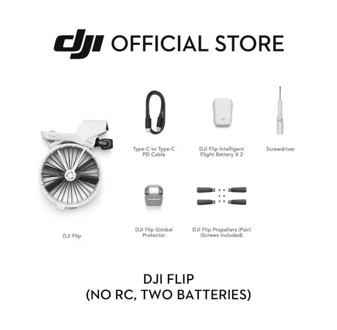 DJI Flip Drone (No RC, Two Batteries), Photography, Drones on Carousell
