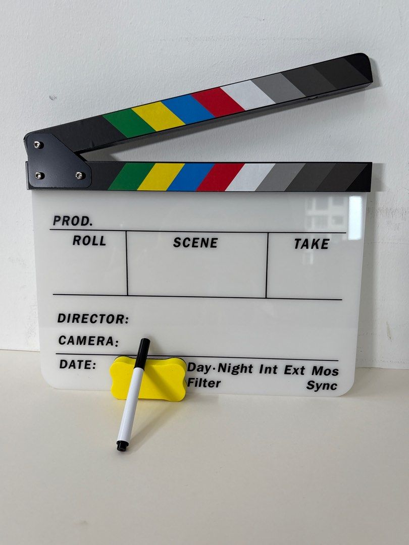 Film Clapperboard with Marker and Eraser, Hobbies & Toys, Stationery ...