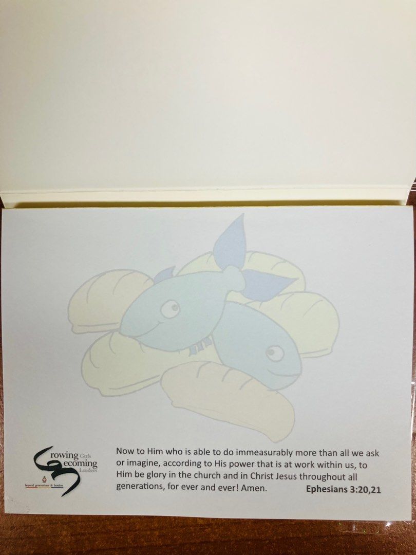 *free blessing* 3 sets of Five loaves and Two fish Greeting Cards ...