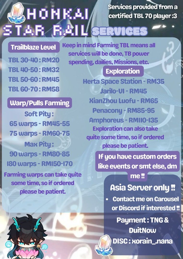 Honkai Star Rail Services !!, Video Gaming, Gaming Accessories, Game ...