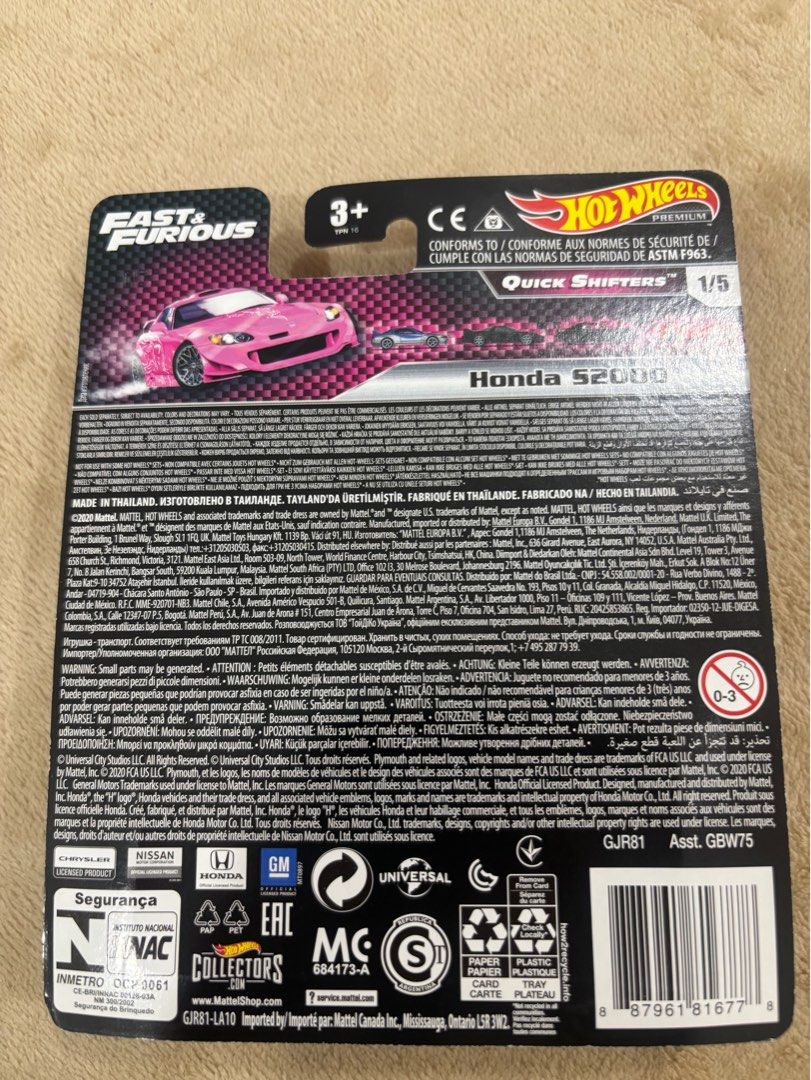 Hot Wheels Premium Fast & Furious Honda S2000 Suki, Hobbies & Toys ...