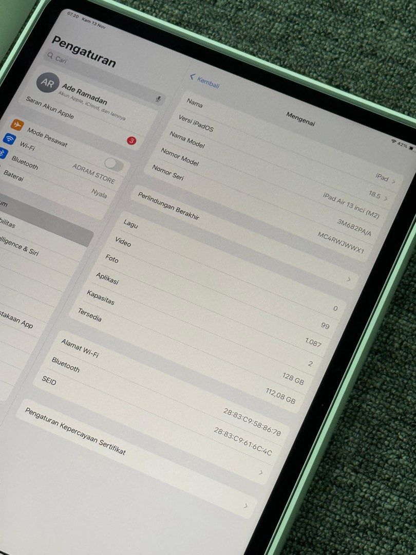 Ipad air m2 128gb 13 inch ibox fullset original, Telepon Seluler ...