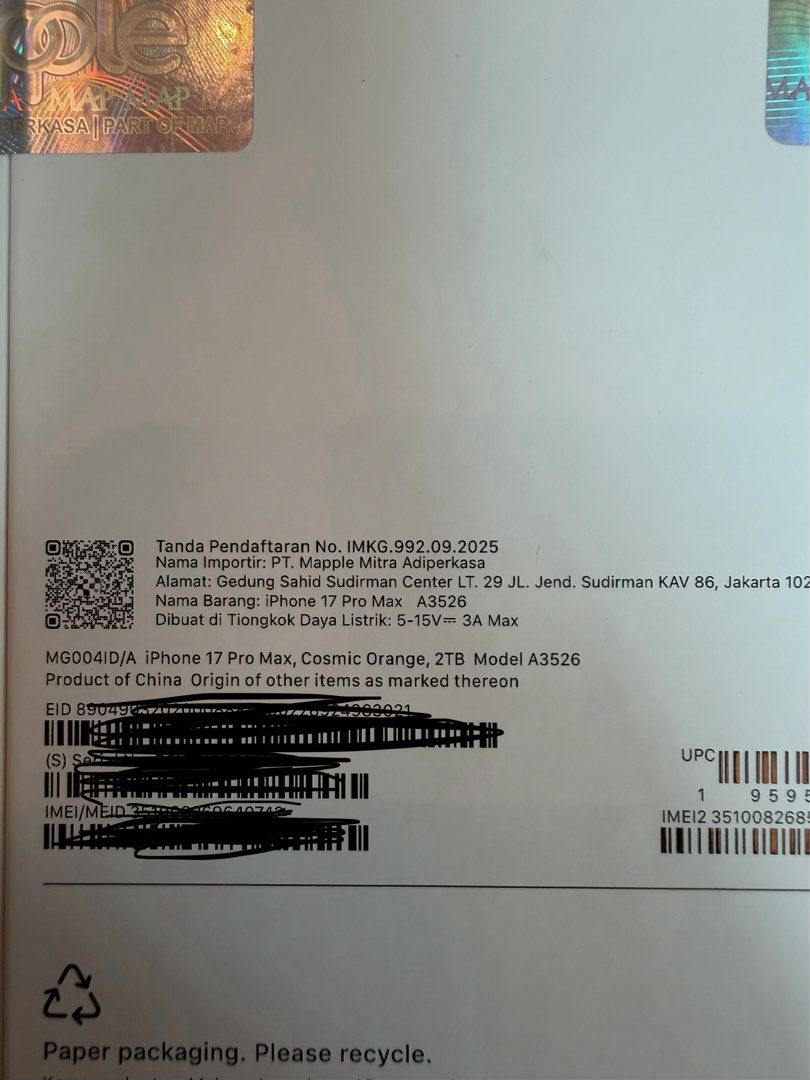 iPhone 17 Pro Max 2TB Orange Resmi Indonesia, Telepon Seluler & Tablet ...