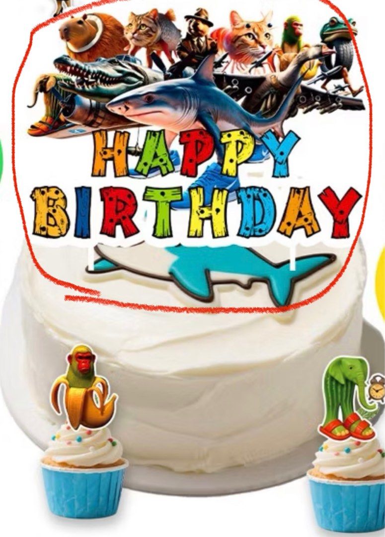 Italian Brainrot Birthday Banner & Cake Topper, Hobbies & Toys ...